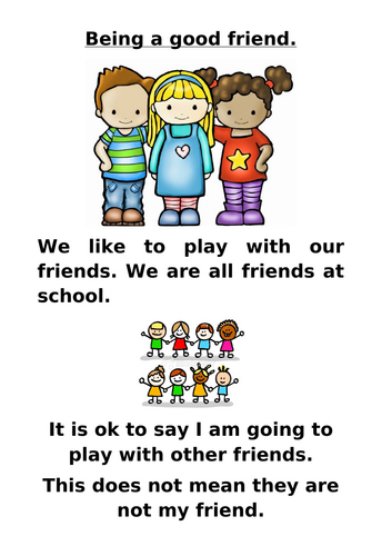 Being a good friend social story | Teaching Resources