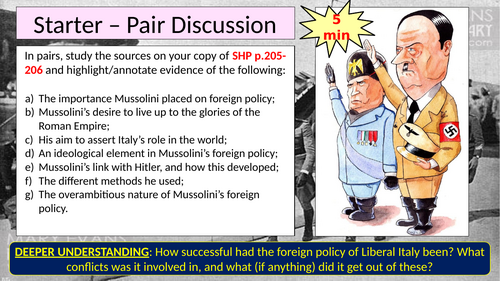 Edexcel A Level History Fascist Italy Lessons 44-45 (Italy’s ...