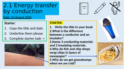 AQA GCSE Physics P2.1 Energy transfer by conduction | Teaching Resources