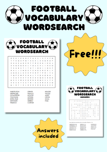 FREE Football Vocabulary Wordsearch | Teaching Resources