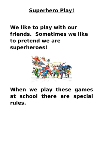 Superhero play social story | Teaching Resources