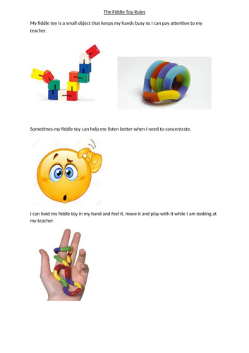 Fiddle Toy rules social story | Teaching Resources