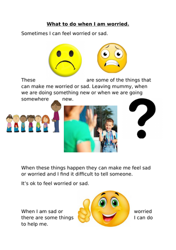 What to do when I am worried social story | Teaching Resources