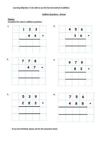 Column Addition Interview Lesson Y3/4 | Teaching Resources