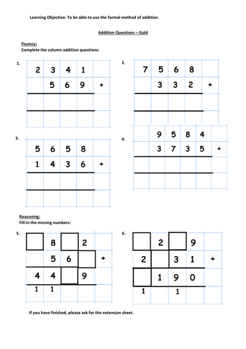 Column Addition Interview Lesson Y3/4 | Teaching Resources