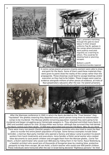 Jewish Resistance to the Holocaust | Teaching Resources