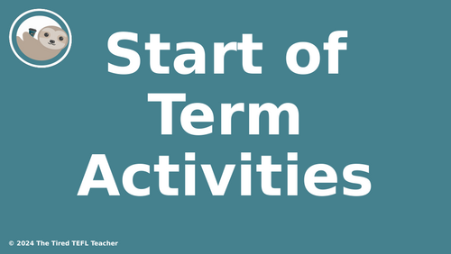ESL Start of Term Activities Powerpoint for Intermediate/Advanced ...