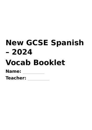 AQA New GCSE Spanish 2024 Vocab booklet (all) | Teaching Resources