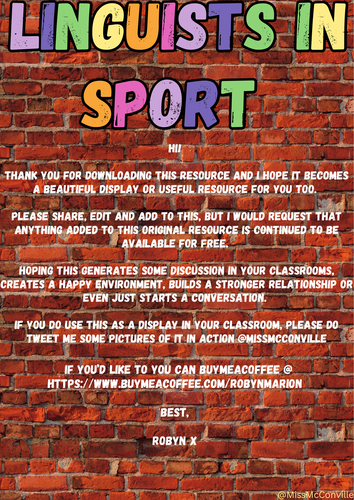 Sporting Linguists Posters | Teaching Resources