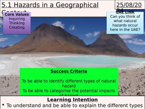 AQA A Level Geography. Hazards - 1– Types of hazards. Unit introduction ...