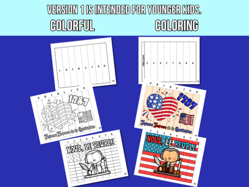 French U.S. Constitution Day Agamograph Art Coloring Activities ...