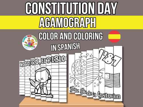 Spanish U.S. Constitution Day Agamograph Art Coloring Activities ...
