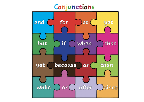 Conjunctions jigsaw for display | Teaching Resources