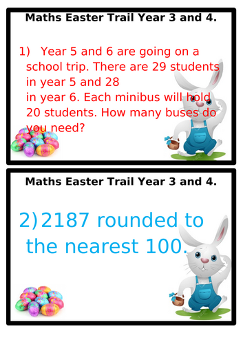 Easter Trail for Years 3 and 4 (could be adapted for other year groups ...