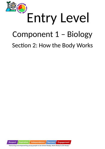 Entry Level AQA Science - Component 1_Bio_Human Body | Teaching Resources