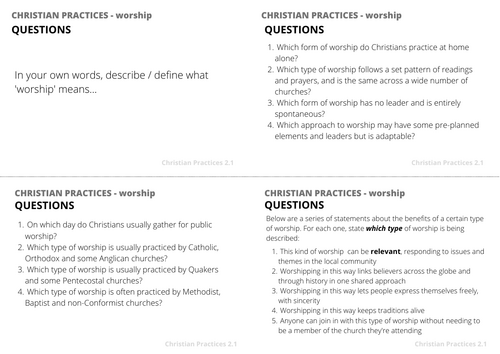 Religious Studies Q&A Flashcards Christianity | Teaching Resources