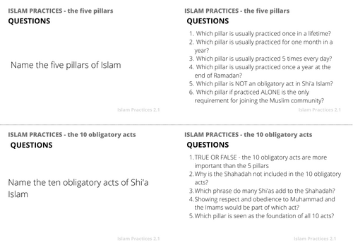 Religious Studies Q&A Flashcards - Islam | Teaching Resources