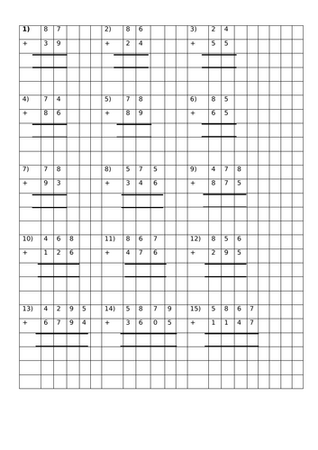 Addition E1 to E3 Functional Maths Worksheets | Teaching Resources