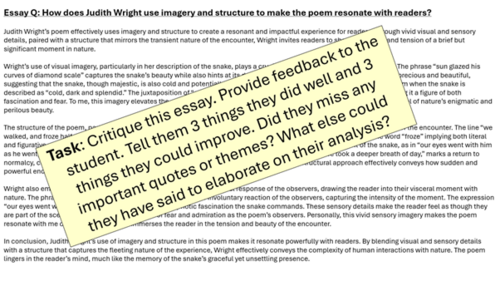 Hunting Snake by Judith Wright - Full Lesson Activities - CIE Poetry ...