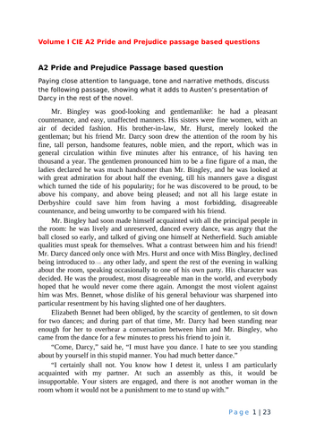 CIE Pride and Prejudice 55 x passage based questions with texts ...