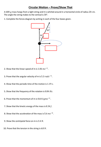 AQA Unit 7: Circular Motion Questions - Prove/Show That (A-Level ...
