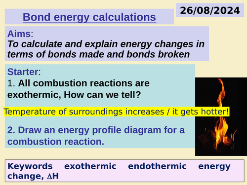 Bond Energy Calculations lesson powerpoint | Teaching Resources