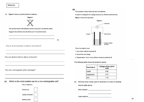 Batteries and cells lesson powerpoint and worksheet | Teaching Resources