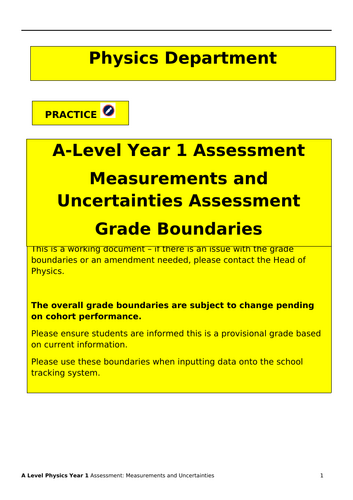 OCR A-Level Physics Assessment: Measurements and Uncertainties ...