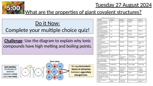 Giant Covalent Structures (AQA GCSE Chemistry) Visual Lesson | Teaching ... Giant Covalent Structures (AQA GCSE Chemistry) Visual Lesson | Teaching ...