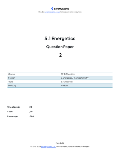 Reactivity 1 / IB Chemistry / Reactivity 1.1 (Including Worksheets ...