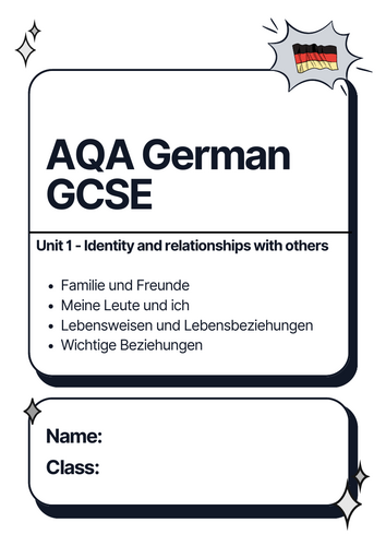 GERMAN GCSE AQA: Vocabulary Booklet Identity and Relationships ...