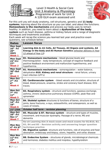 BTEC Health & Social Care Unit 3 Anatomy & Physiology B3 Respiratory ...