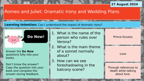 Romeo and Juliet KS3 Scheme of Work | Teaching Resources