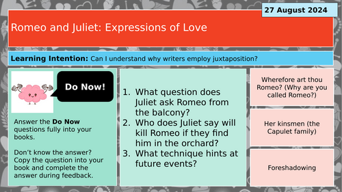 Romeo and Juliet KS3 Scheme of Work | Teaching Resources