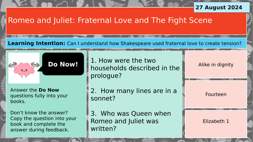 Romeo and Juliet KS3 Scheme of Work | Teaching Resources