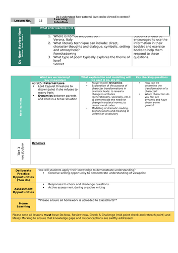 Romeo and Juliet KS3 Scheme of Work | Teaching Resources