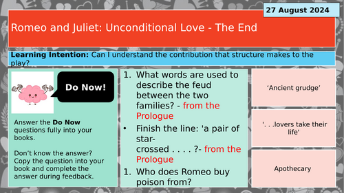 Romeo and Juliet KS3 Scheme of Work | Teaching Resources