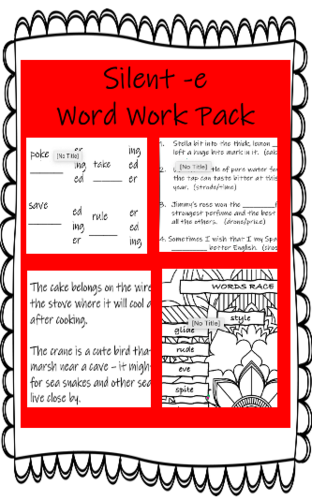 Silent -e Rule | Teaching Resources
