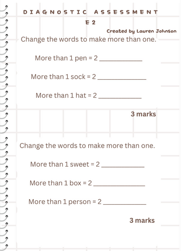 E2 Diagnostic Assessment | Teaching Resources