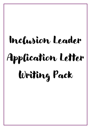 Inclusion Leader Assistant Principal | Application Letter Template ...