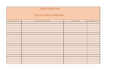 List of archive school form page layout | Teaching Resources