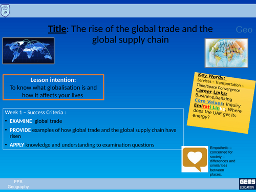 The rise of global trade - global supply chain. Geography | Teaching ...