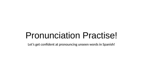 Spanish basic pronunciation practice | Teaching Resources