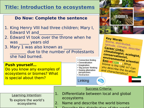 KS3 Introduction to ecosystems lesson | Teaching Resources
