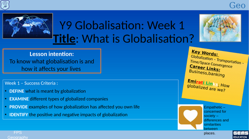 KS3 Globalisation - L1 what is globalisation | Teaching Resources