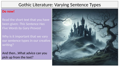 Gothic Sentence Types | Teaching Resources