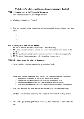 US politics in 2024 and democracy under threat | Teaching Resources