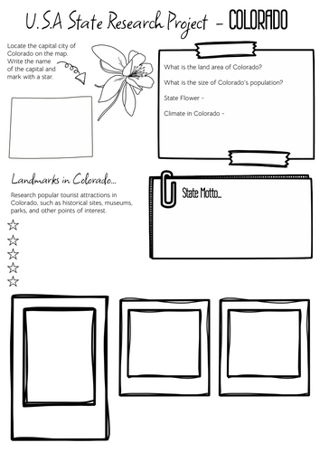 (COLORADO) USA STATE RESEARCH PROJECT - PAPER VERSION | Teaching Resources