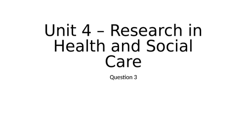 Unit 4 Research in H&SC - Ready to teach (whole unit and 4 booklets for ...