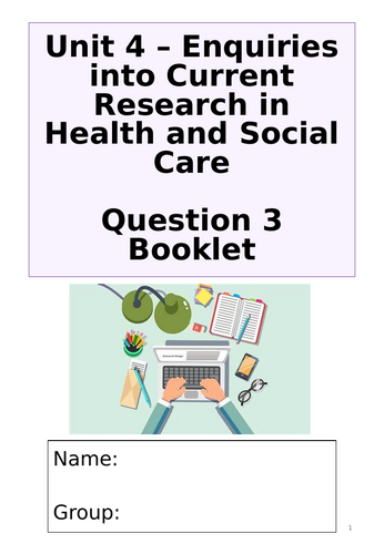 Unit 4 Research in H&SC - Ready to teach (whole unit and 4 booklets for ...
